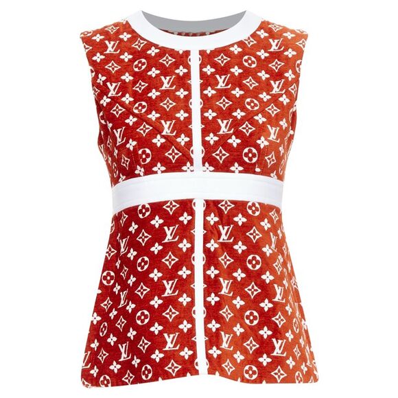 Louis Vuitton | Tops | Louis Vuitton Lv Monogram Back Zip Peplum Top ...